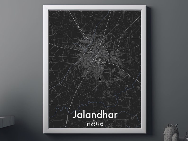 Jalandhar Punjab Printable Map. Road Map Art Poster Set of 3 - Etsy