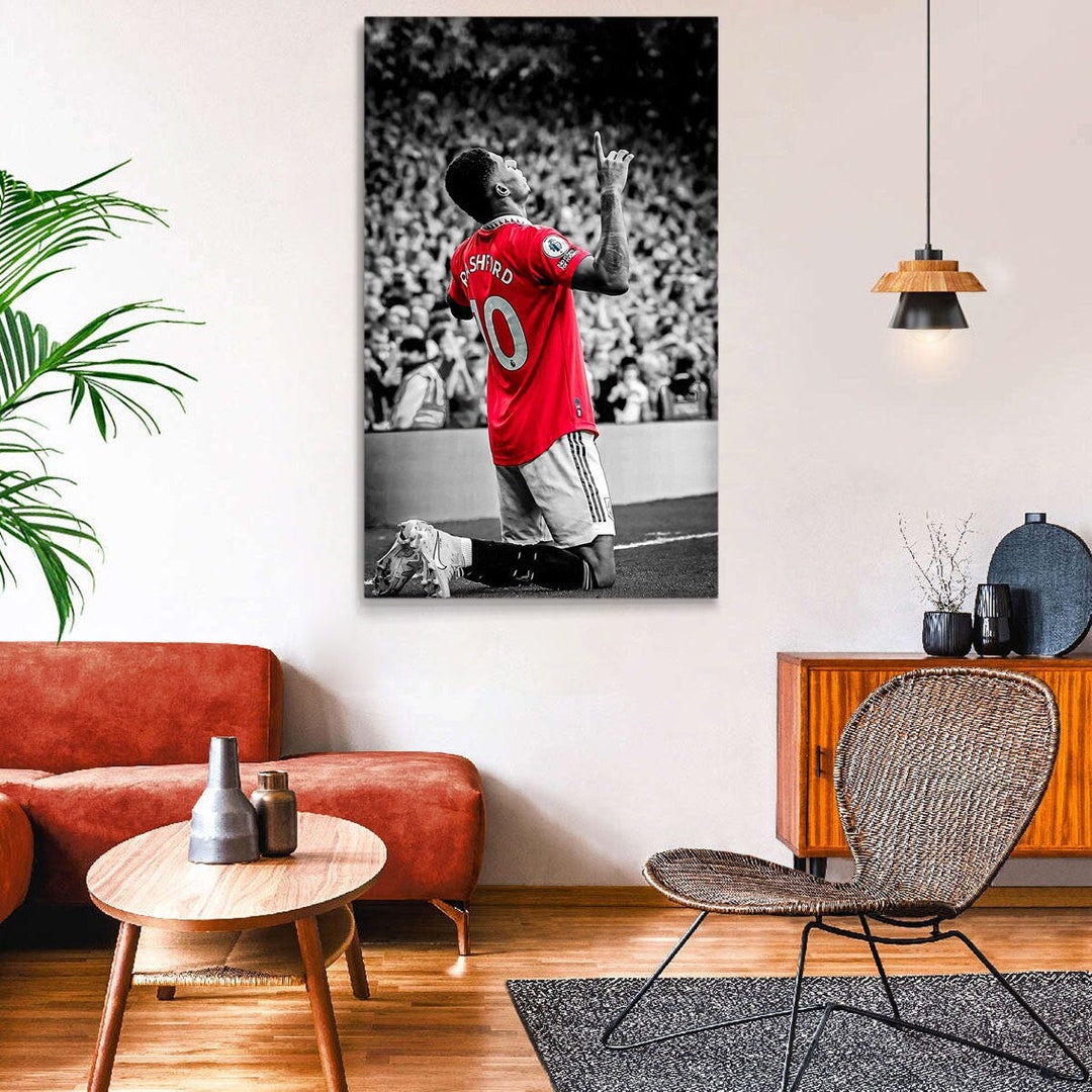 Marcus Rashford Canvas Print Man Utd Forward Player Canvas - Etsy