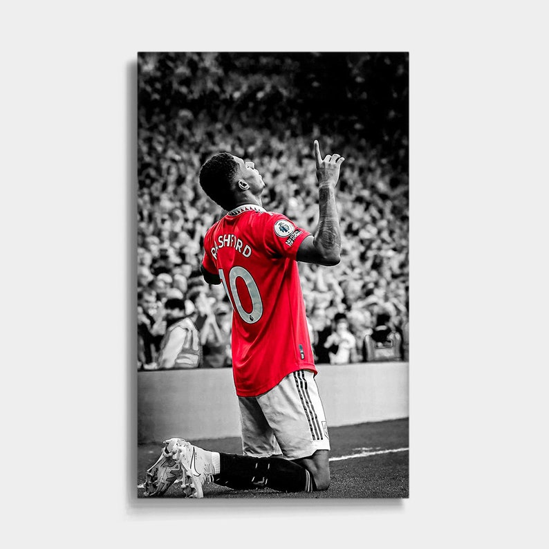 Marcus Rashford Canvas Print Man Utd Forward Player Canvas - Etsy