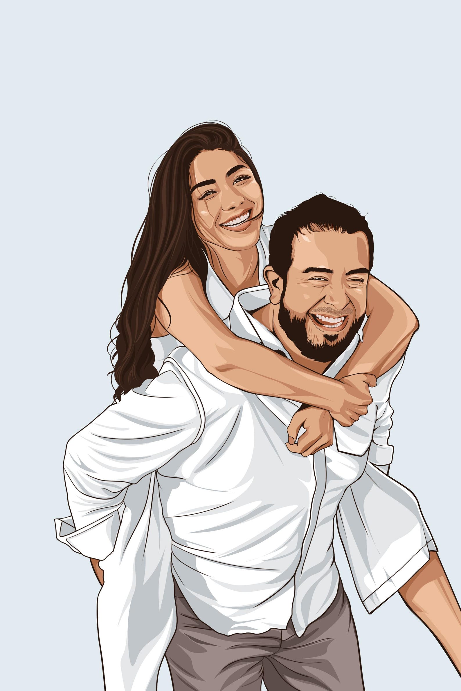 Couple Vector Portrait Digital File Downloadable via Google Drive Link ...