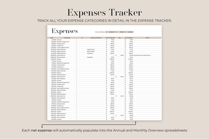 Easy Bookkeeping Template, Accounting Spreadsheet, Income and Expense ...