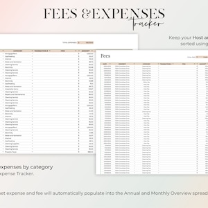 Airbnb Spreadsheet Bookkeeping, Short Term Rental Income Tracker ...