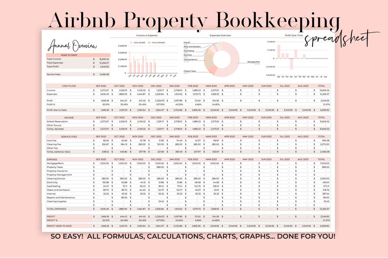 Airbnb Tracker Vacation Rental Property Bookkeeping, Airbnb Bookkeeping ...