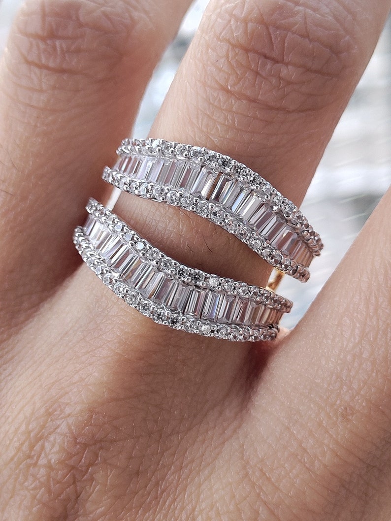 2ct Round Cut White Diamond 14K White Gold Plated Wedding Enhancer Wrap ...