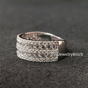 2.50ct Round Cut Diamond 14 White Gold Plated Double Row Half Eternity ...