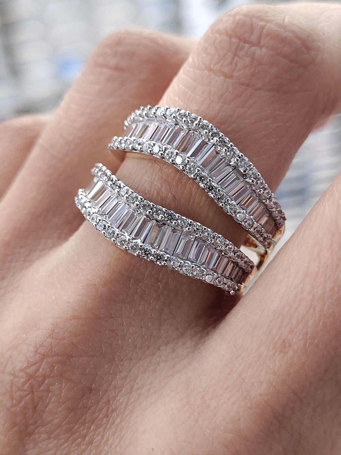 2ct Round Cut White Diamond 14K White Gold Plated Wedding Enhancer Wrap ...