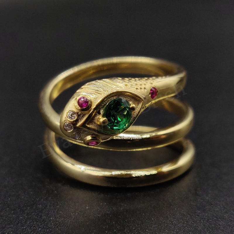 Emerald Snake Ring - Etsy