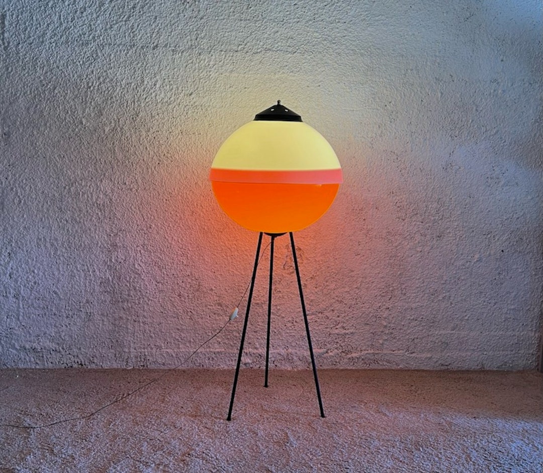 Awesome Space Age Lamp Large UFO Orange Floor Lamp Flying Saucer Light ...