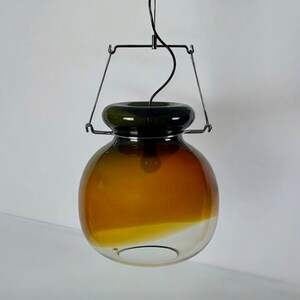 70s Murano Chandelier Veart - Exquisite Hand-blown Gradient Amber Glass ...