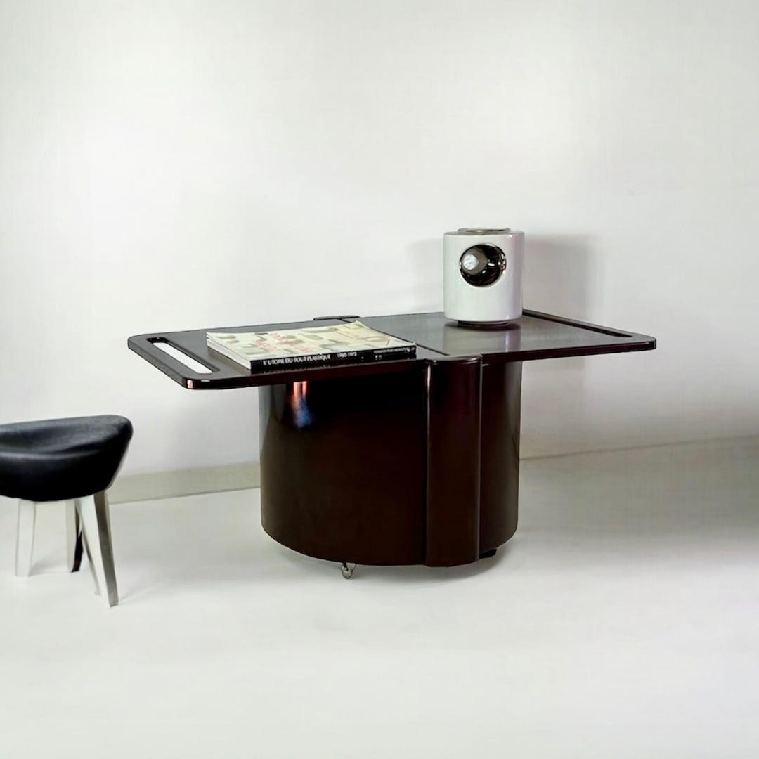 Space Age 70s Livia Castelli for Fain Italy Brown Mobile Bar Iconic ...
