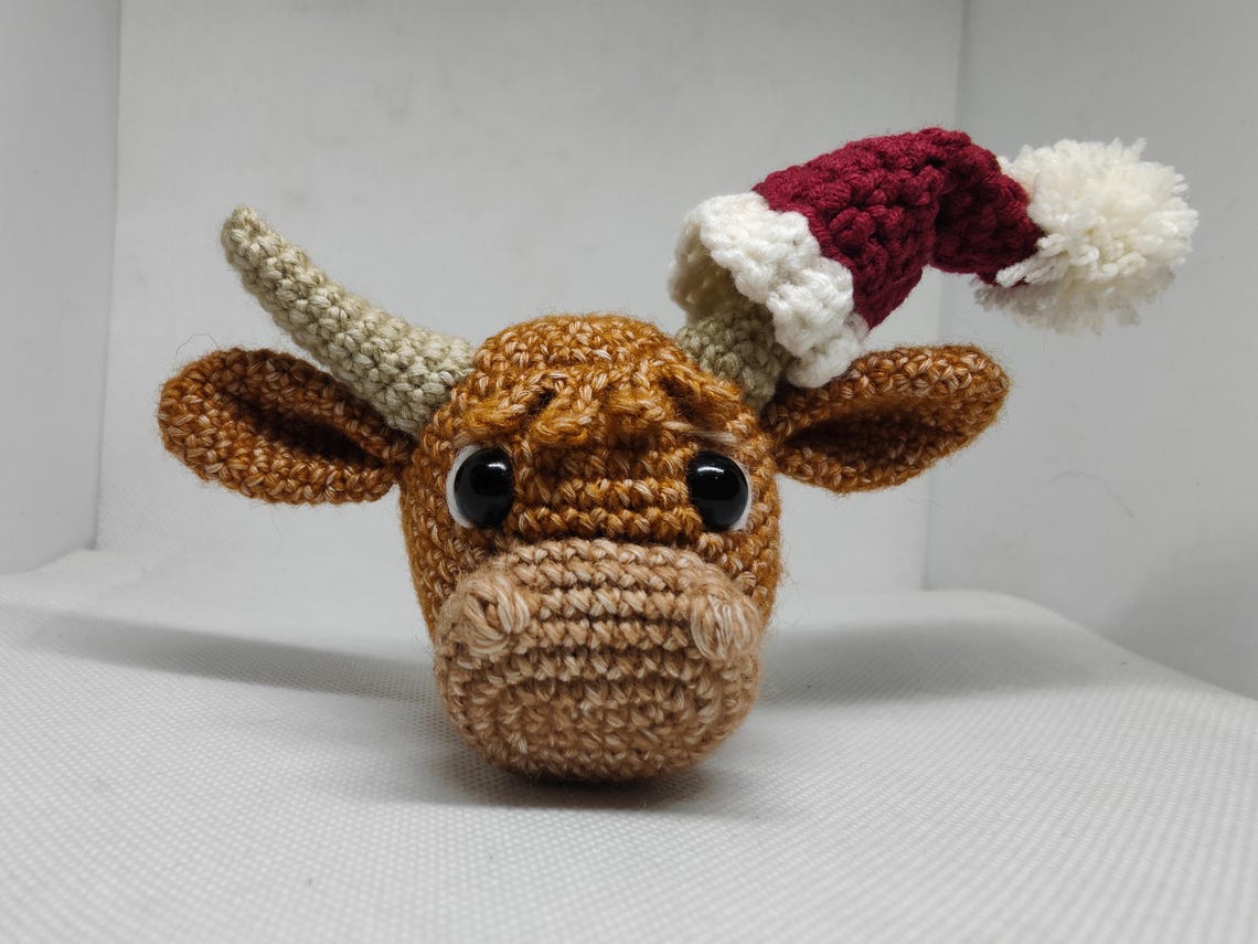 Christmas Highland Cow Bauble Crochet Pattern - Etsy