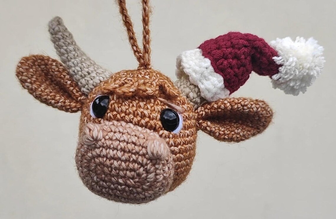 Christmas Highland Cow Bauble Crochet Pattern - Etsy