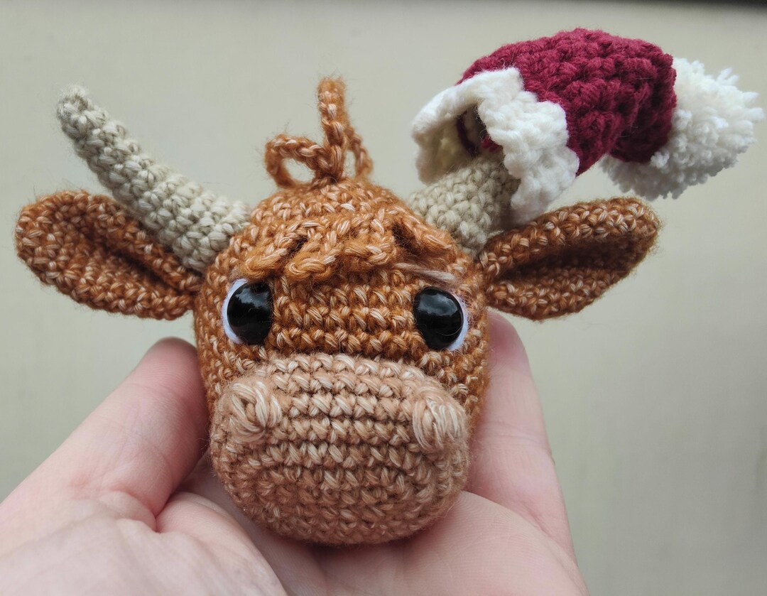 Christmas Highland Cow Bauble Crochet Pattern - Etsy