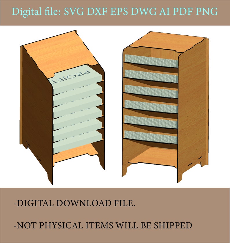 A4 Paper Storage Box Template, Svg Dxf File for Laser Cutting, Office ...