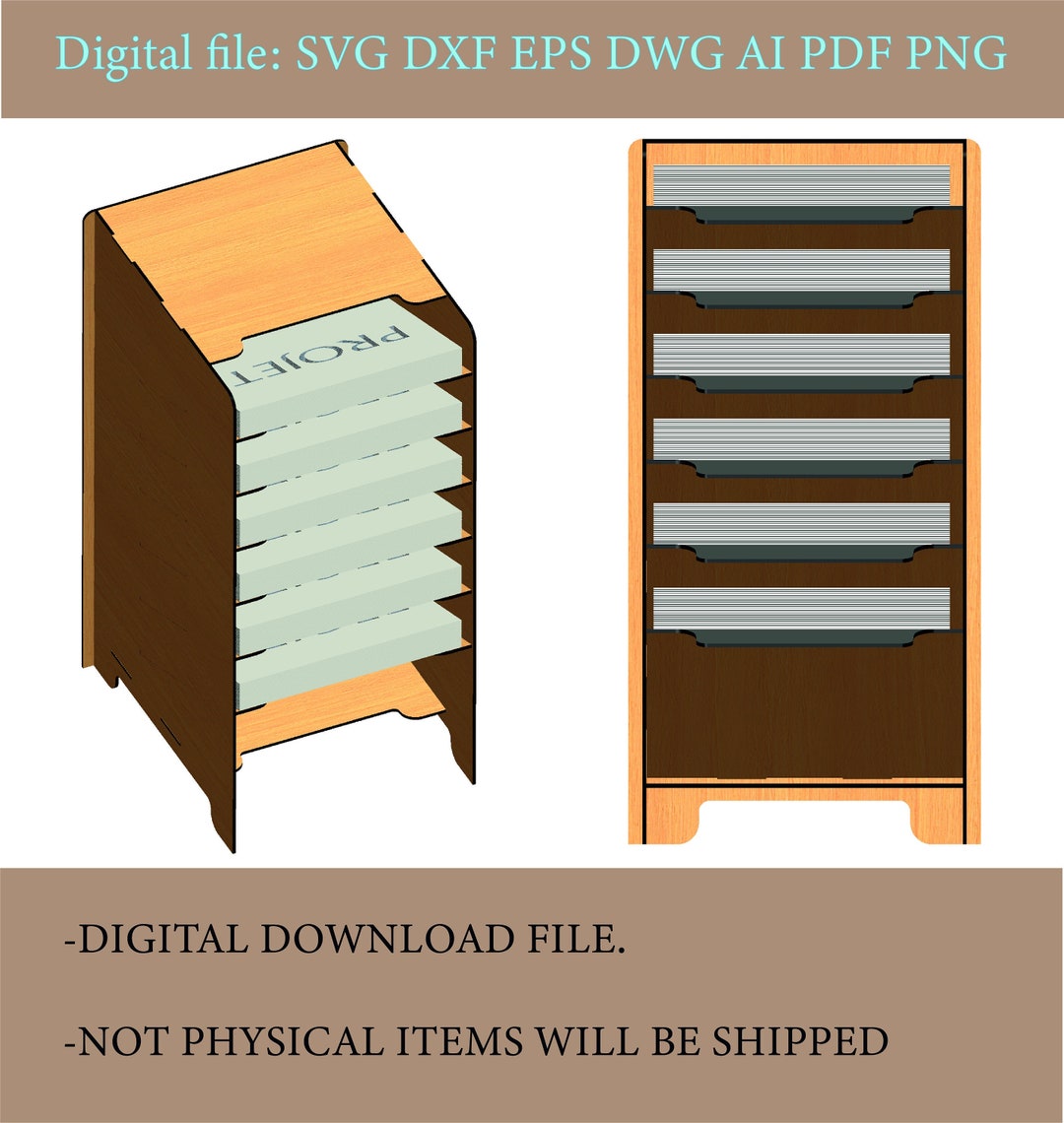 A4 Paper Storage Box Template, Svg Dxf File for Laser Cutting, Office ...