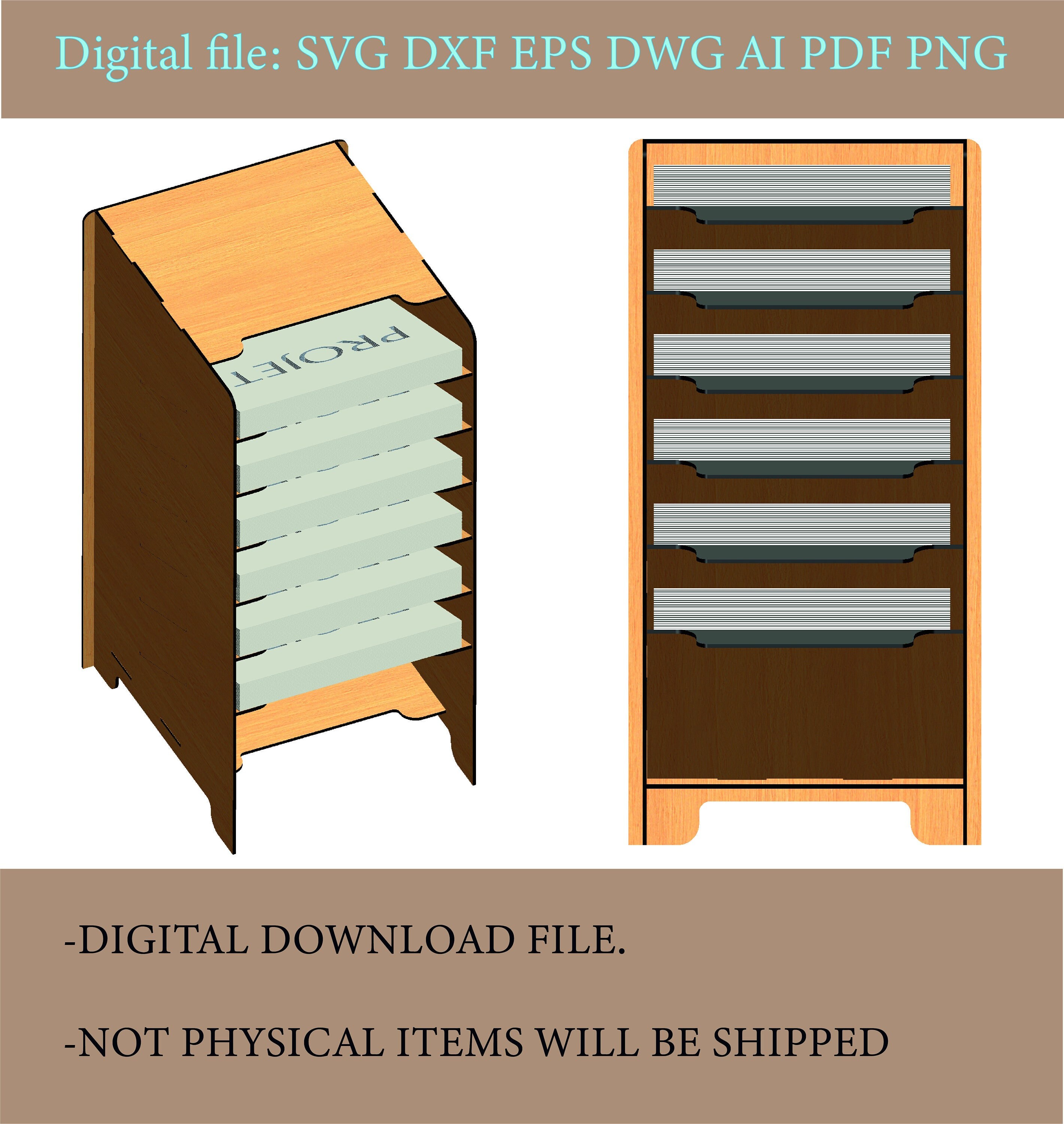 A4 Paper Storage Box Template, Svg Dxf File for Laser Cutting, Office ...