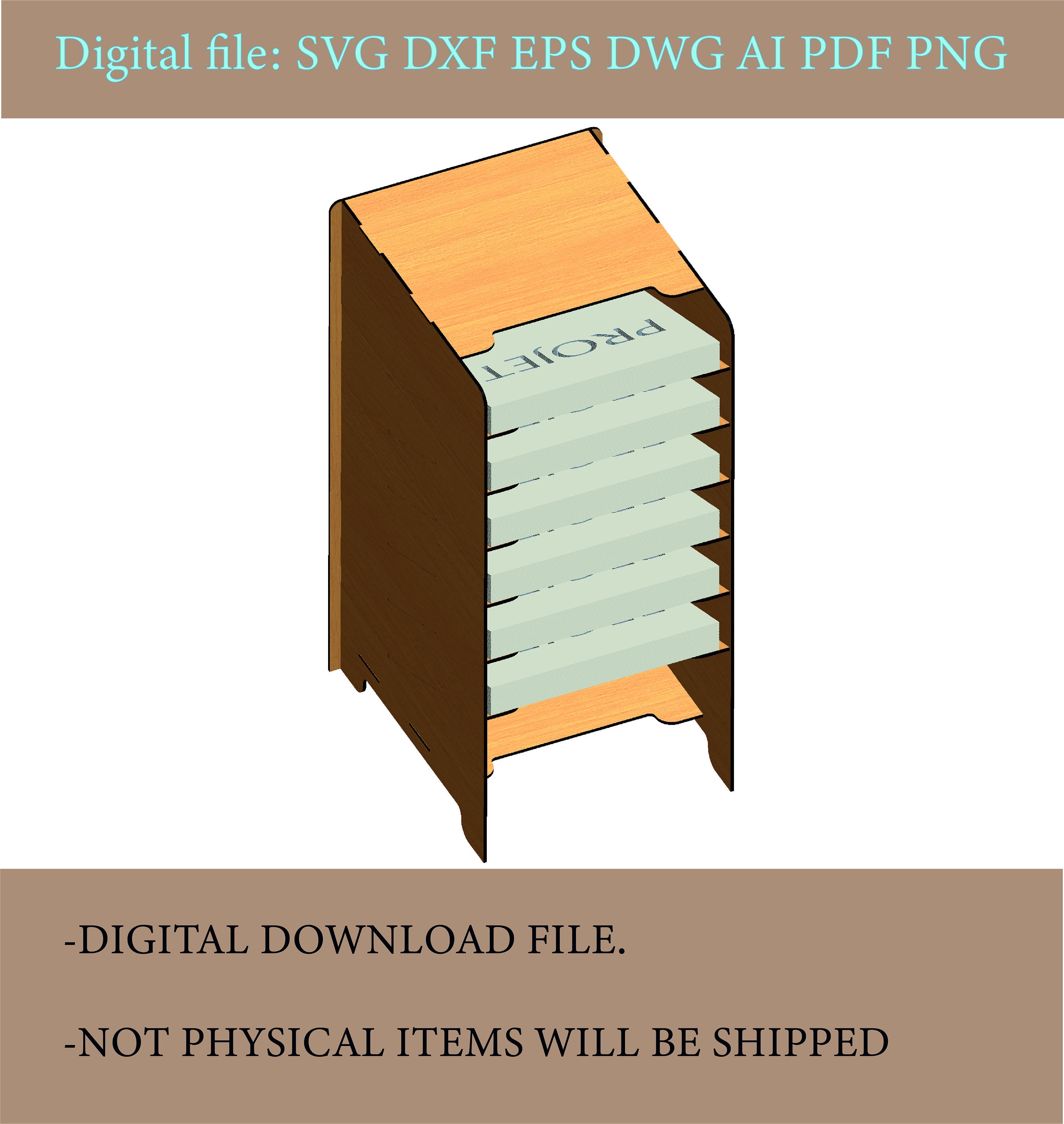 A4 Paper Storage Box Template, Svg Dxf File for Laser Cutting, Office ...