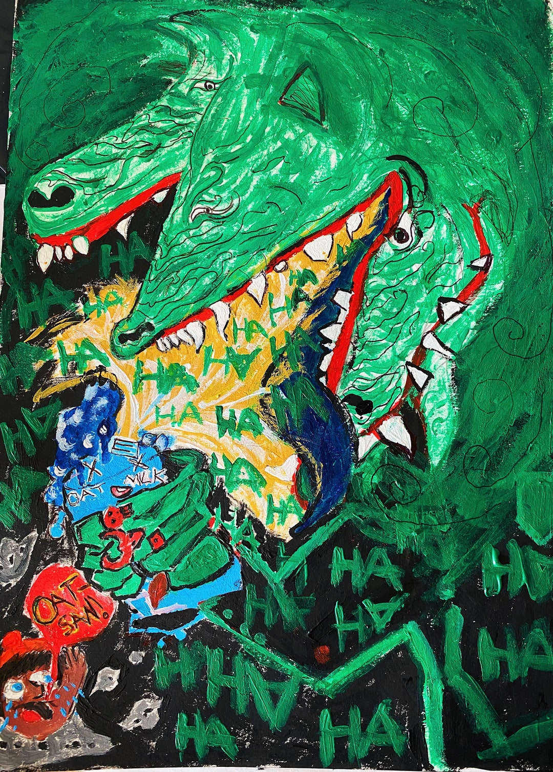 Oat Milk Loving, Cosmic, Eldritch Hyena God, Giclée Fine Art Print ...