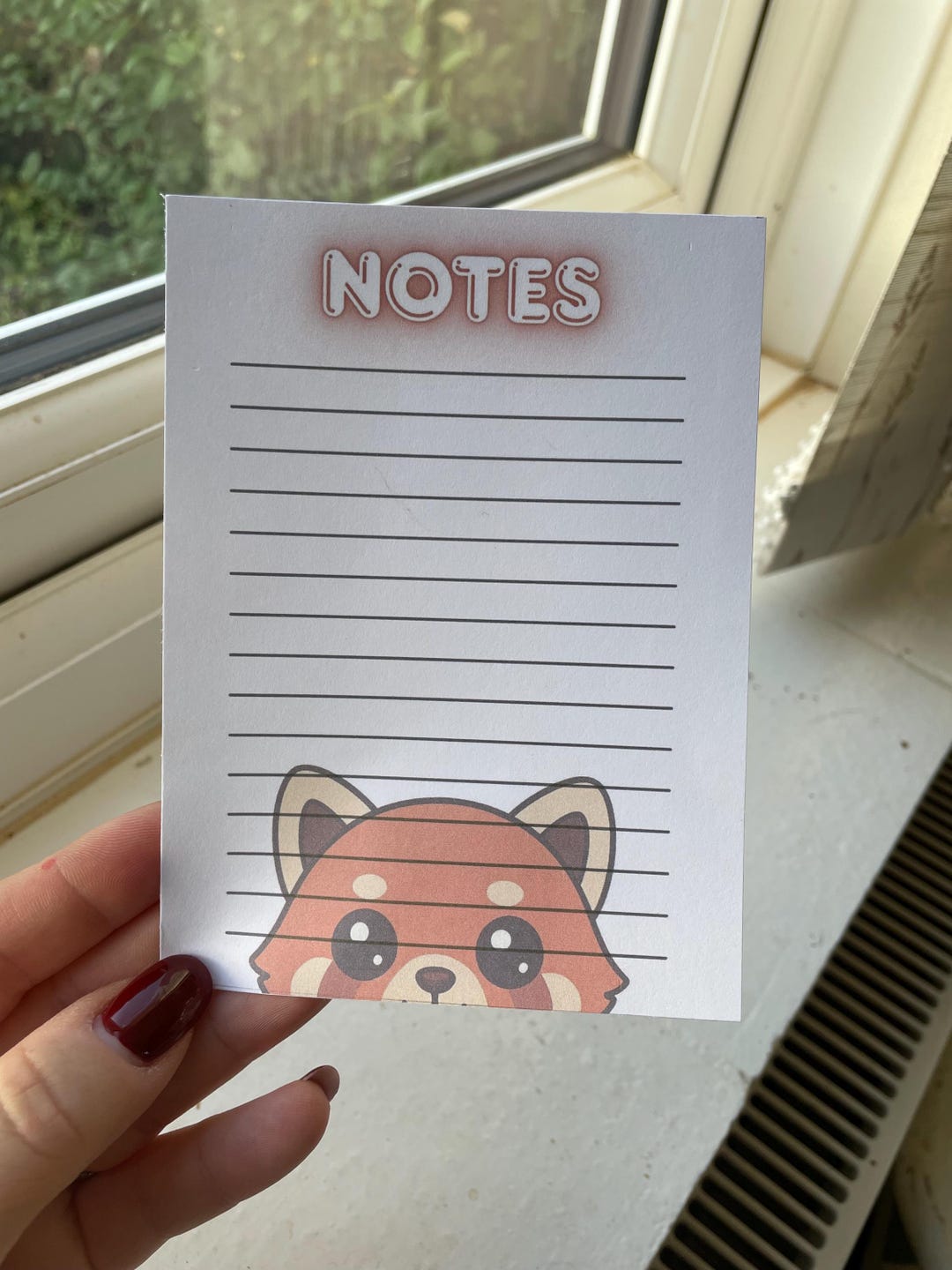Red Panda A6 “notes” Notepad Made by Hand - Etsy