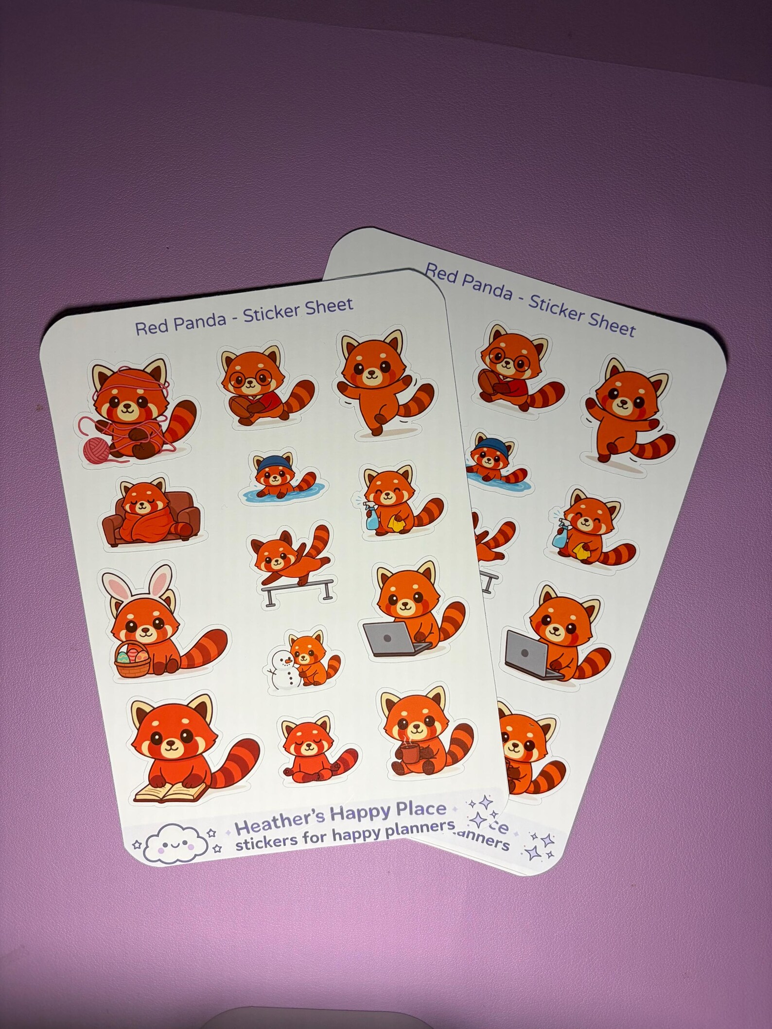 Red Panda Planner Stickers - Matt or Gloss Finish - Etsy UK