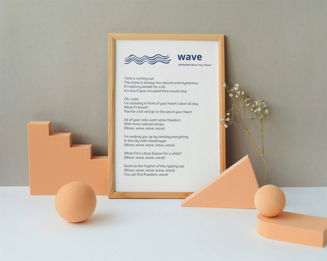 Seventeen Kpop Wave Lyrics Wall Art Poster Digital Download Wall Art ...