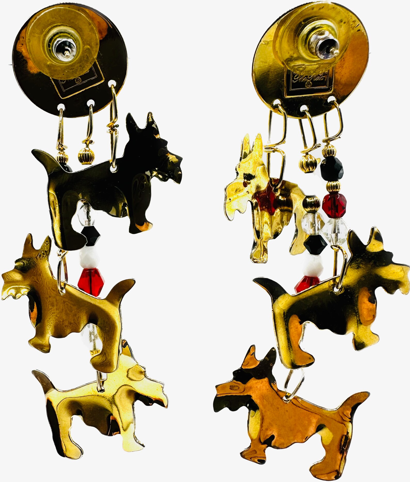 Lunch at the Ritz RARE Vintage Triple scotties Earrings - Etsy