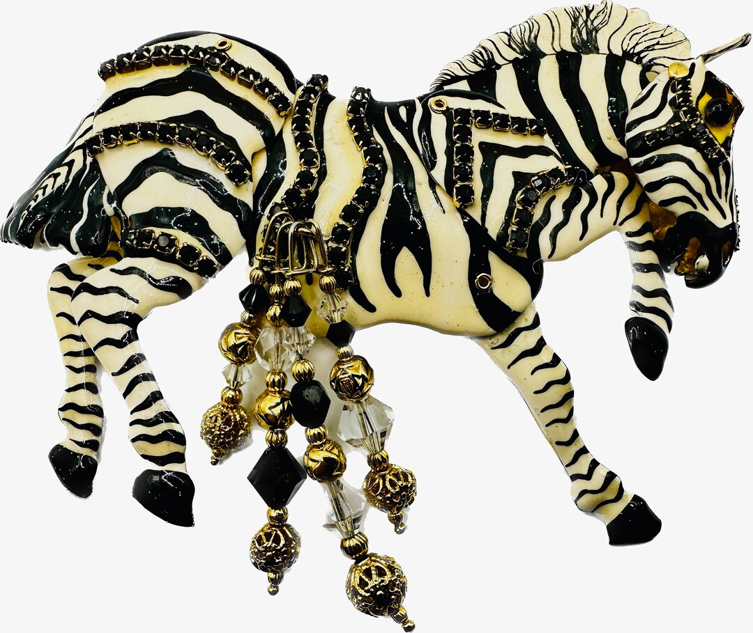 Lunch at the Ritz RARE Zany Black Zebra Brooch - Etsy