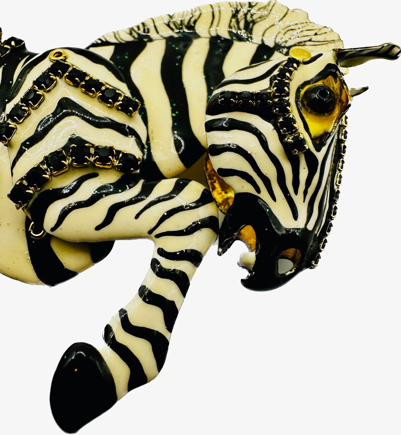 Lunch at the Ritz RARE Zany Black Zebra Brooch - Etsy