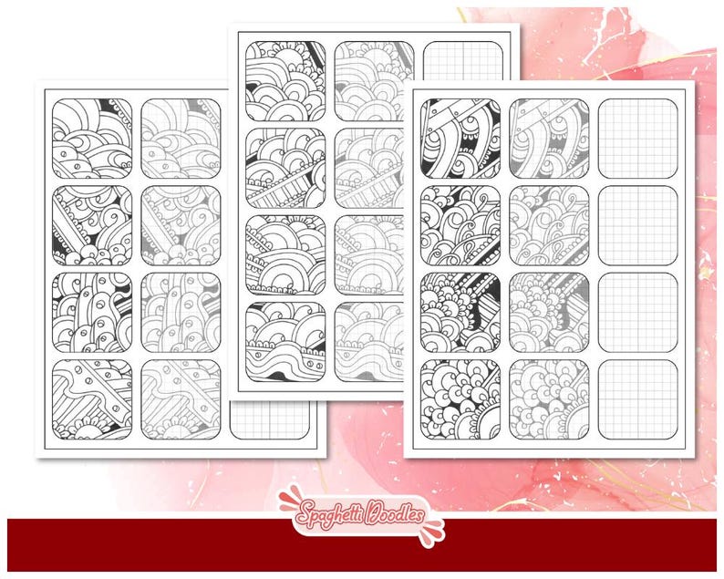 Zentangle Practice Patterns – Printable Tracing Sheets for Beginners ...