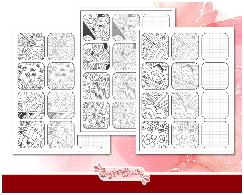 Zentangle Practice Patterns – Printable Tracing Sheets for Beginners ...