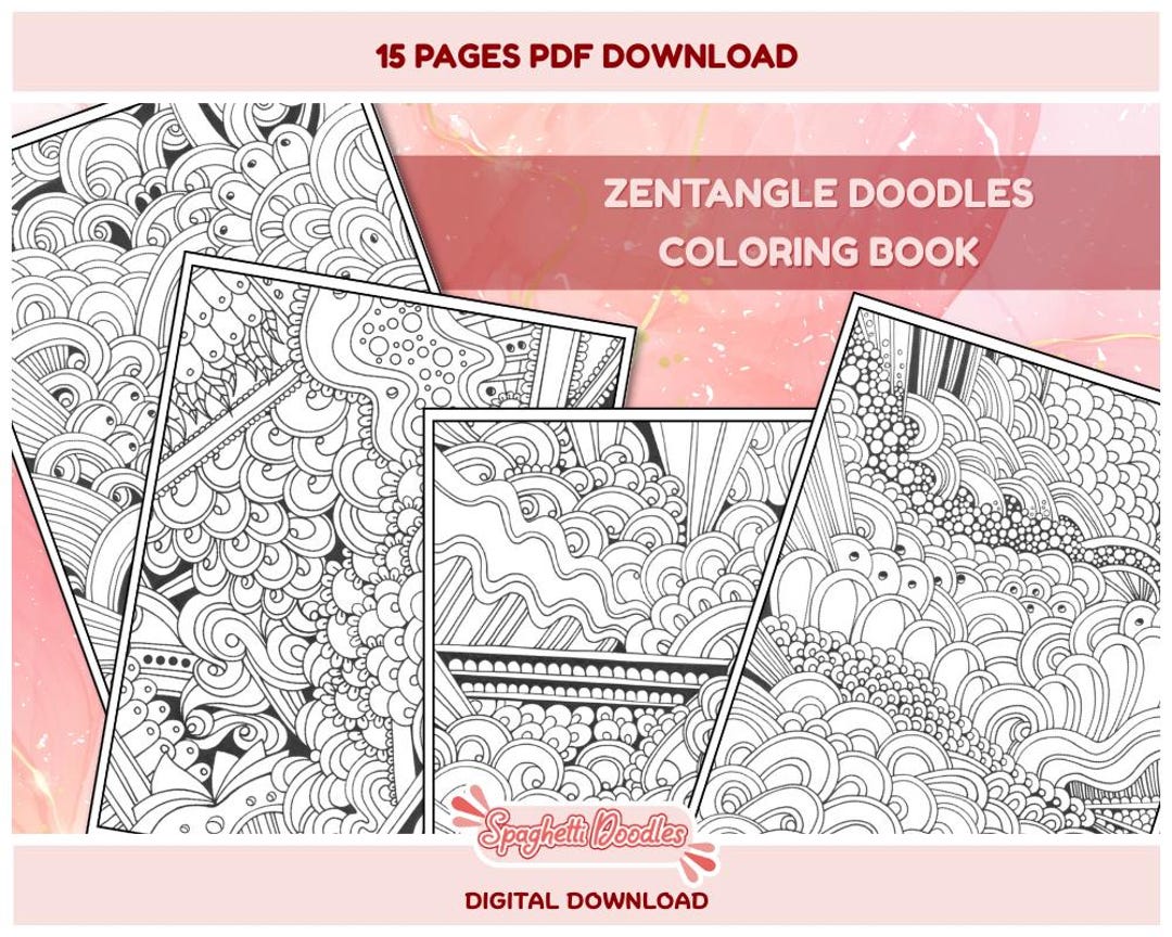 Zentangle Doodles Coloring Book - Coloring Pages for Relaxation and ...