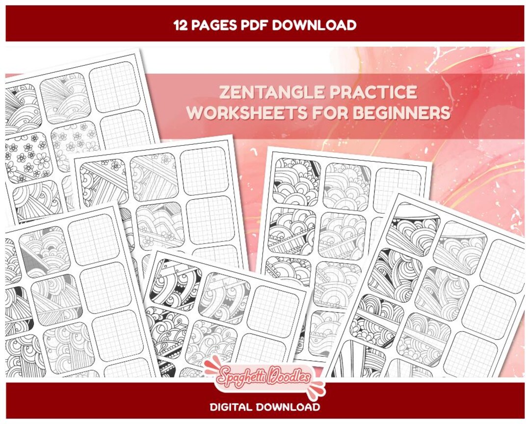 Zentangle Practice Patterns – Printable Tracing Sheets for Beginners ...