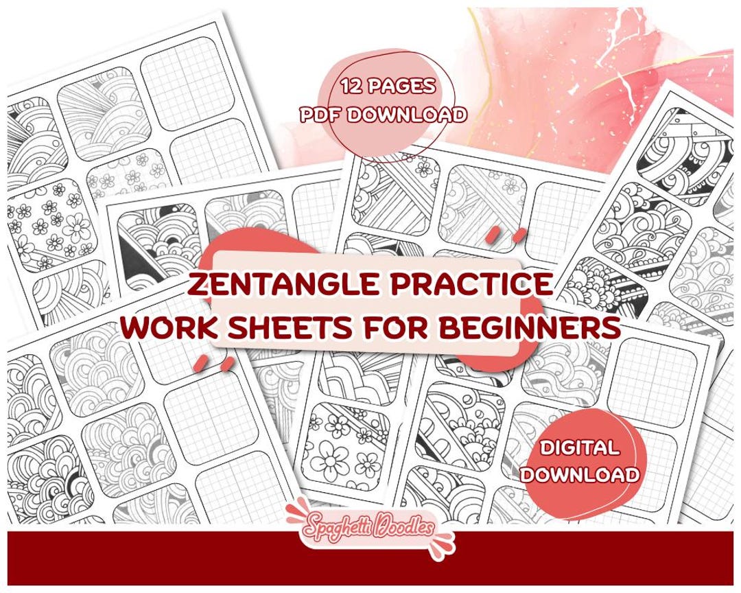 Zentangle Practice Patterns – Printable Tracing Sheets for Beginners ...