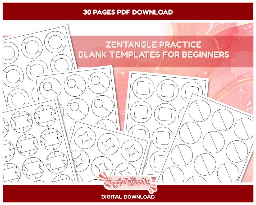 Circle Templates for Zentangle Beginners Printable Blank Templates for ...