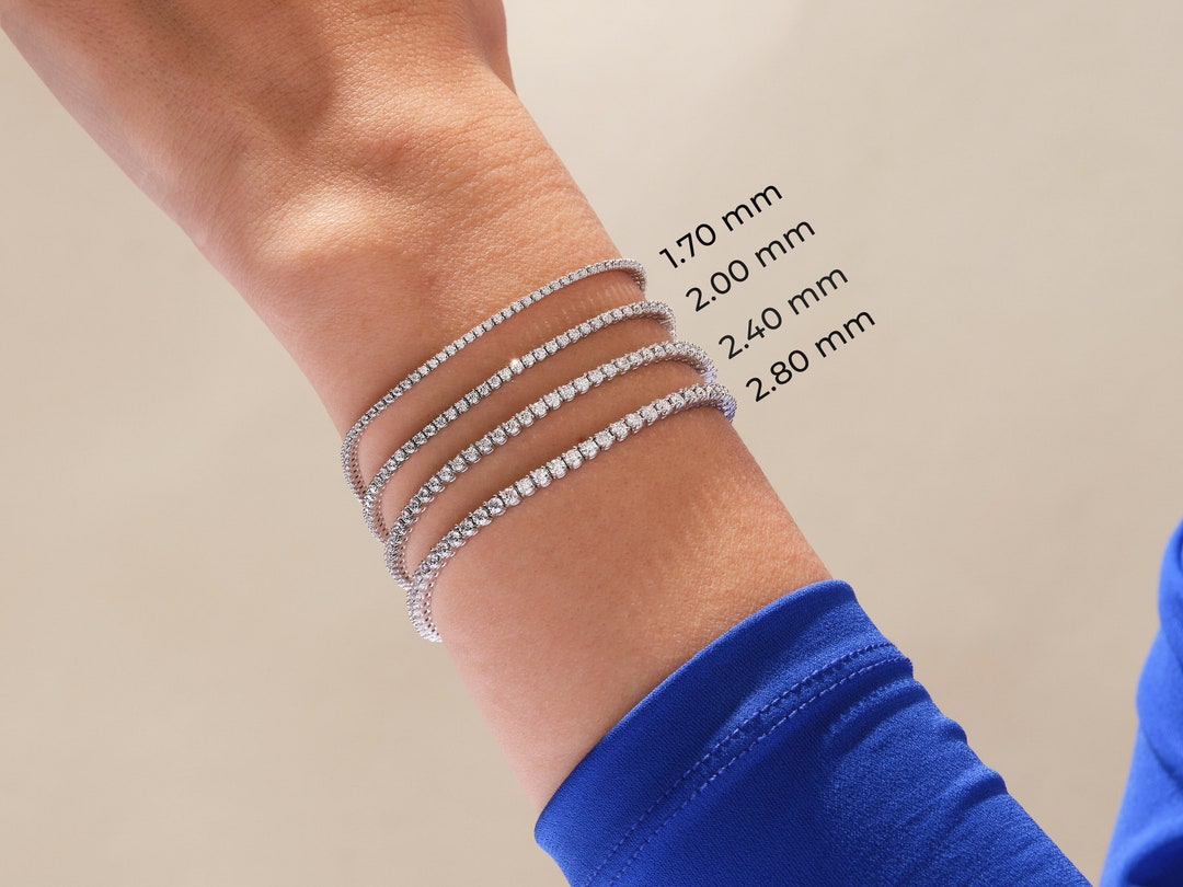 Moissanite Tennis Bracelet 14k Solid Gold Moissanite Tennis Bracelet
