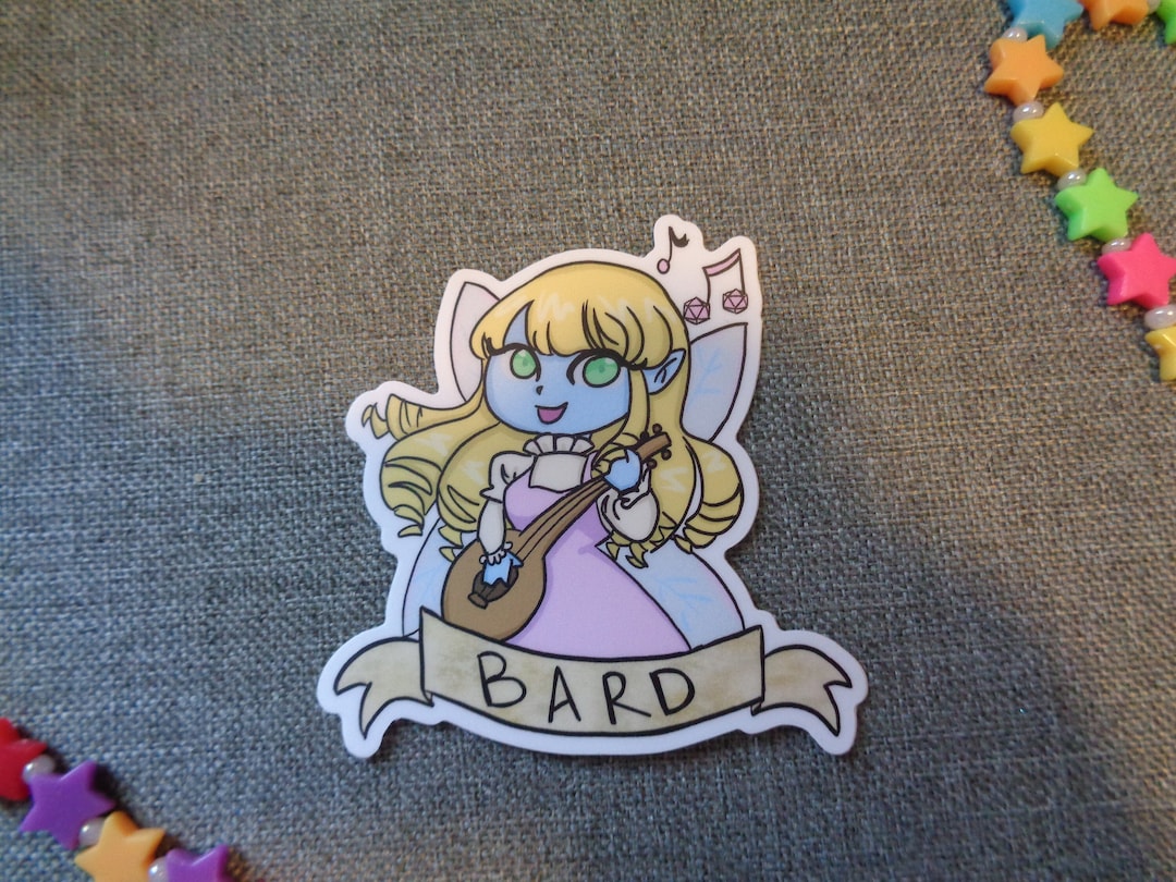 Chibi Bard Vinyl Sticker 3in Dungeons and Dragons - Etsy
