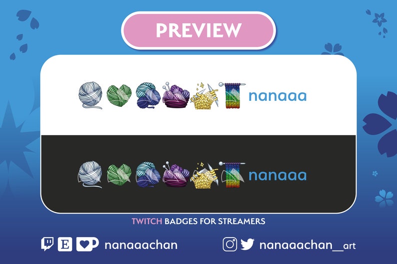 Knitting - Sub Badges - Twitch Stream - Streamer - Crafting - Handmade ...