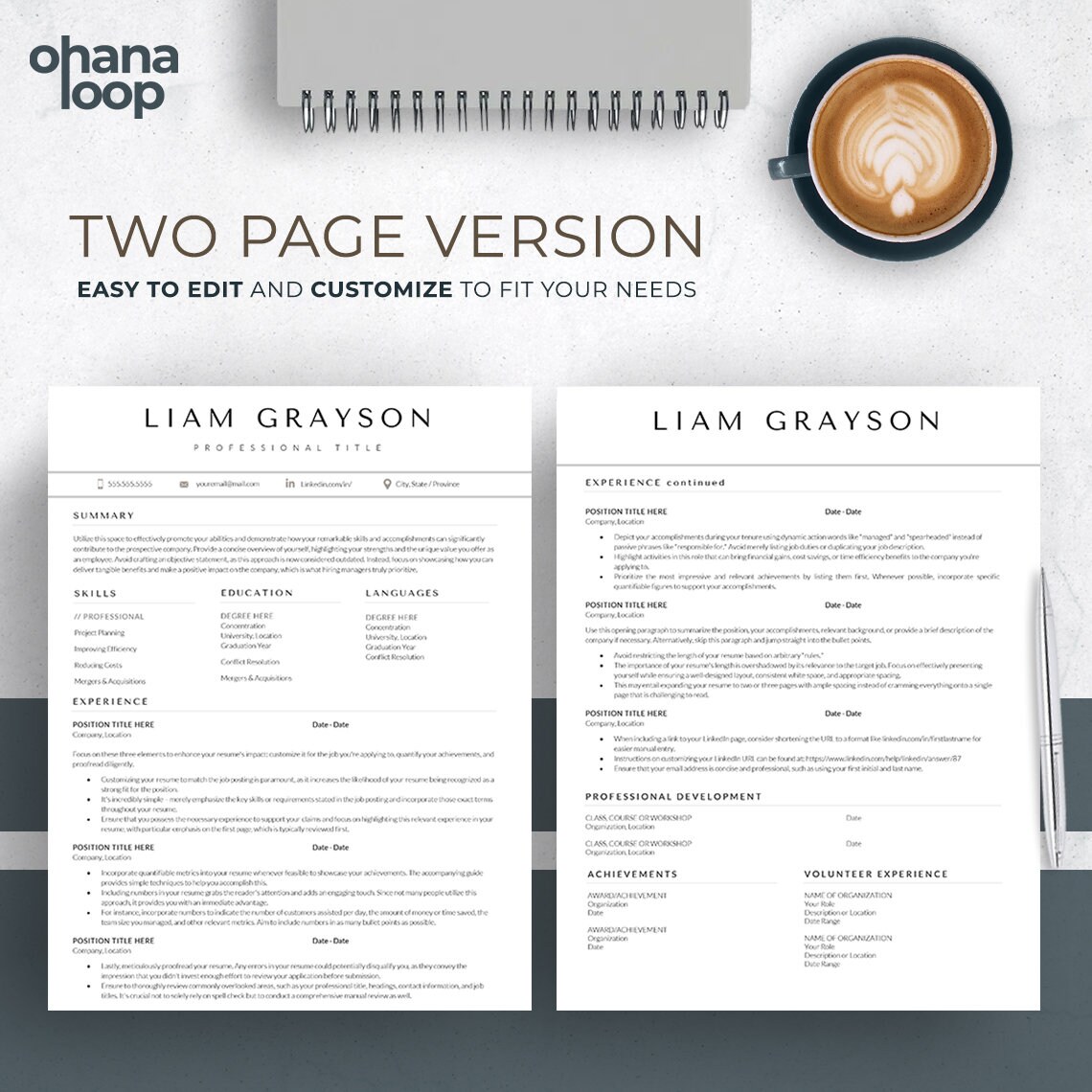 Simple Resume Format for Word, Pages, Google Docs | Traditional Resume ...
