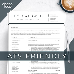 Modern CV Template | Clean Resume for Word | Minimalist Resume for Mac ...