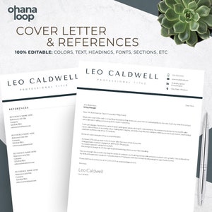 Modern CV Template | Clean Resume for Word | Minimalist Resume for Mac ...