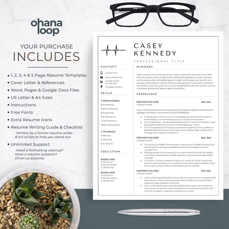 Nursing Resume Template for Google Docs, Word & Pages Registered Nurse ...