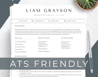 Simple Resume for Word, Pages, Google Docs | ATS Friendly| Traditional ...