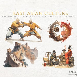 East-asian Culture - Watercolor Digital Art (PNG) - Digital Download ...