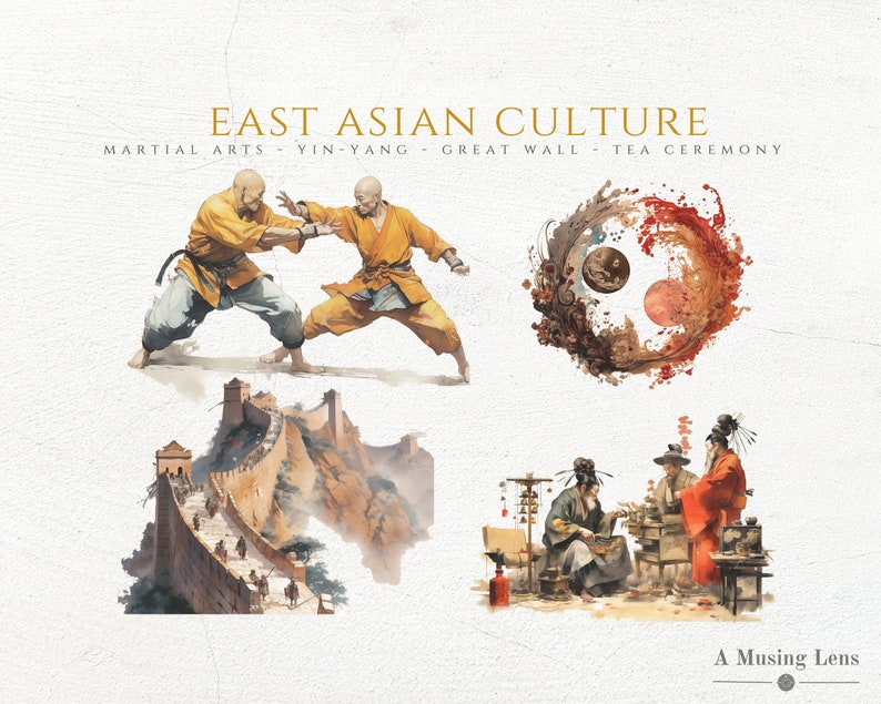 East-asian Culture - Watercolor Digital Art (PNG) - Digital Download ...