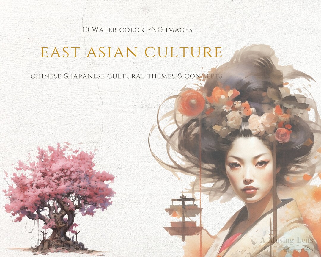 East-asian Culture - Watercolor Digital Art (PNG) - Digital Download ...