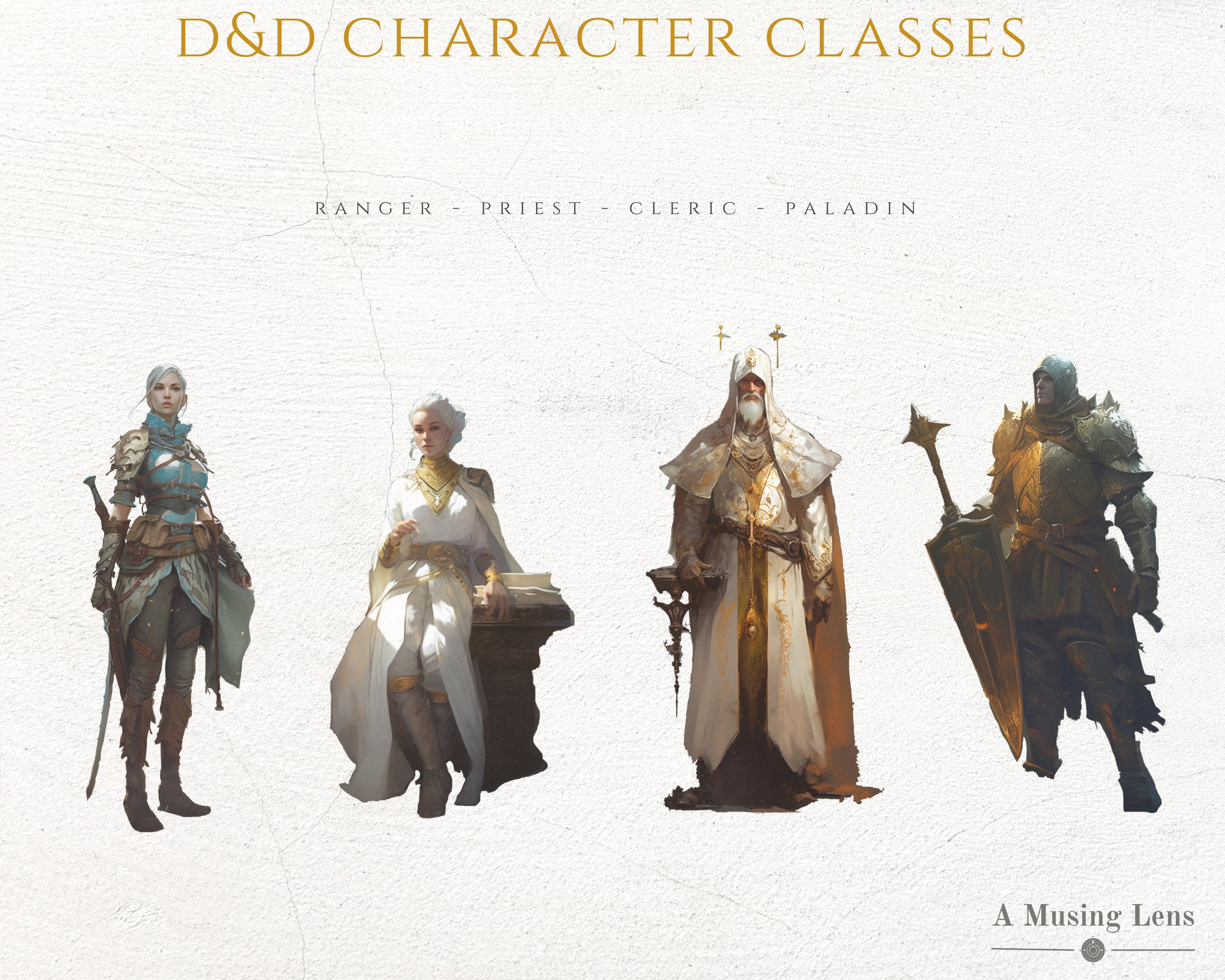 D&D Character Classes Watercolor Digital Art PNGJPG RPG Characters ...