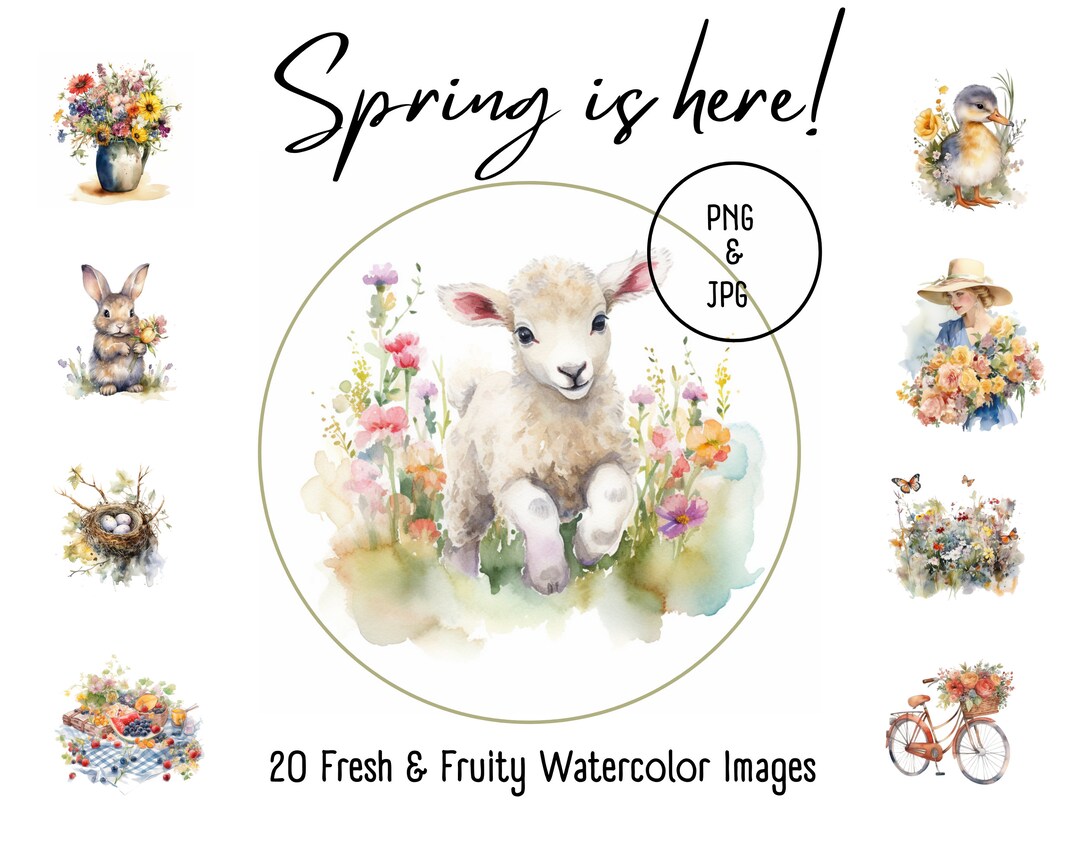 Spring Time Digital Art Pack - 20PNG & JPG - Etsy
