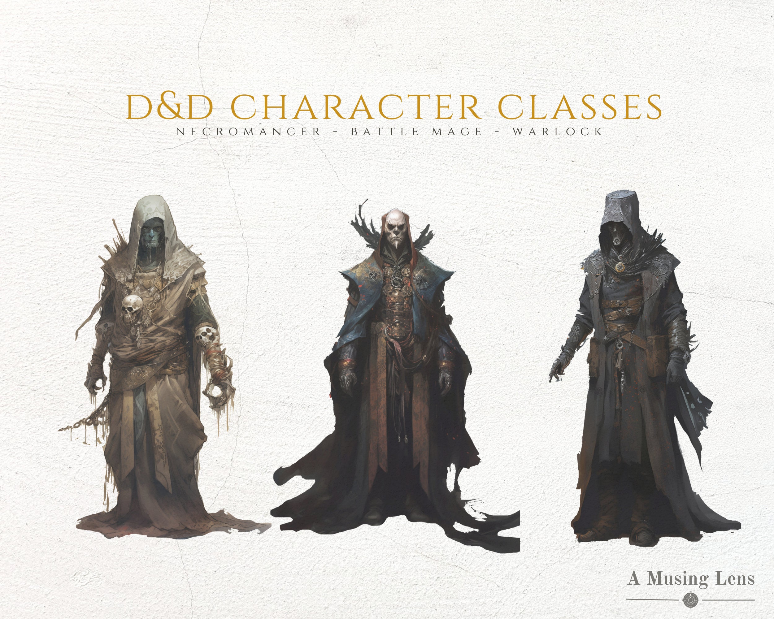 D&D Character Classes Watercolor Digital Art PNGJPG RPG Characters ...