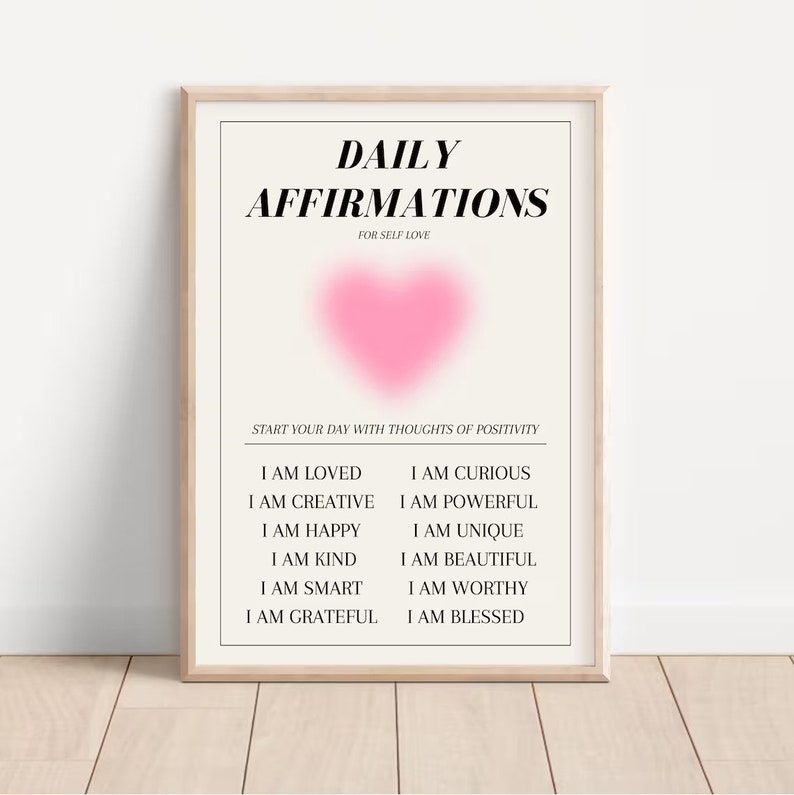 Daily Affirmations Aura Poster, Affirmation Print, Mental Health Poster ... Daily Affirmations Aura Poster, Affirmation Print, Mental Health Poster ...