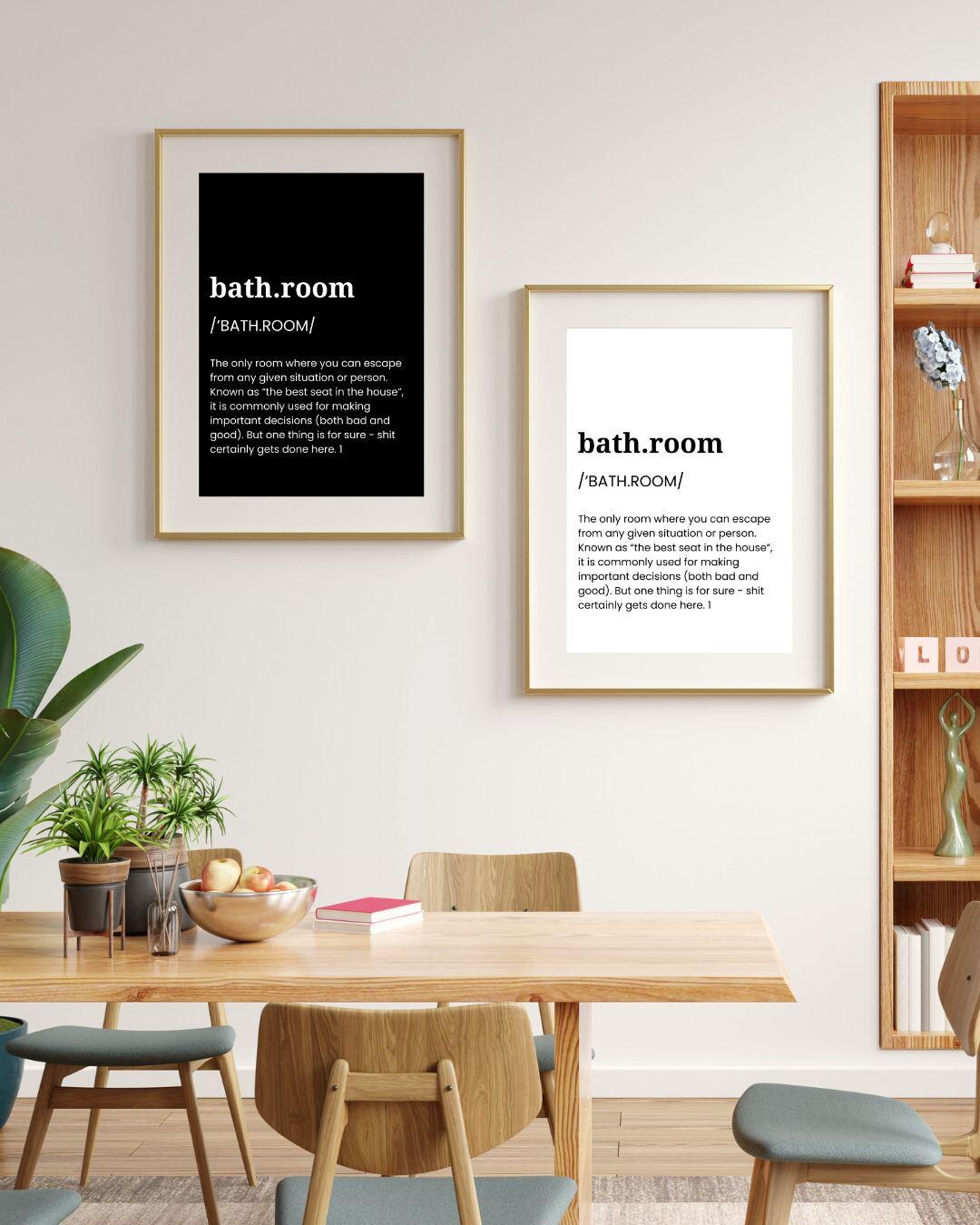 Bathroom Definition Wall Art | Printable Bathroom Wall Art | Home Wall ...